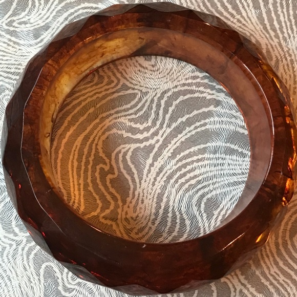 Jewelry | Vintage Amber Color Plastic Smoke Bangle Bracelet | Poshmark
